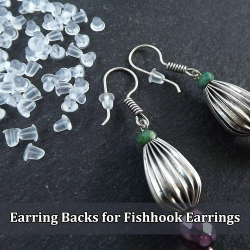 200Pc Heavy Duty Rubber Earrings Back Sleeve Support Stop Nut Silicone ...