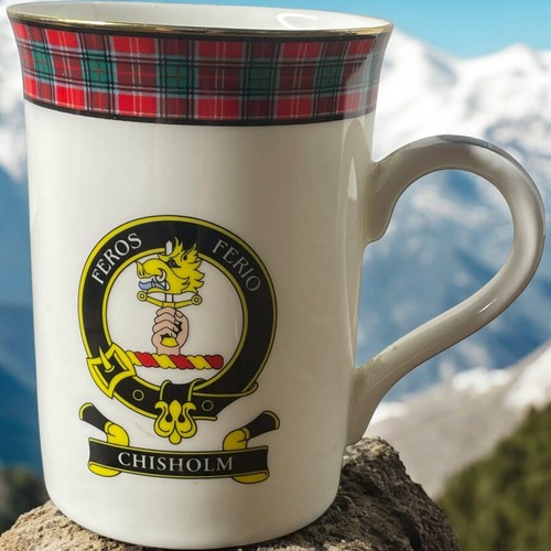 Scotcrest & Key To The Clans Scotland "Chisholm " 12 oz Red Fine Bone ...
