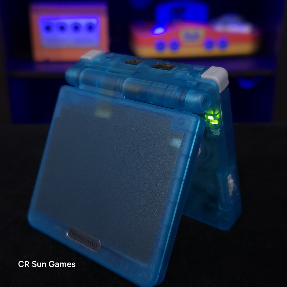 Clear Blue Nintendo Game Boy Advance GBA SP IPS Screen Adjustable ...