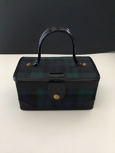 Antique Vintage Miniature Child Bisque Doll Purse Mighty Midget Tartan ...