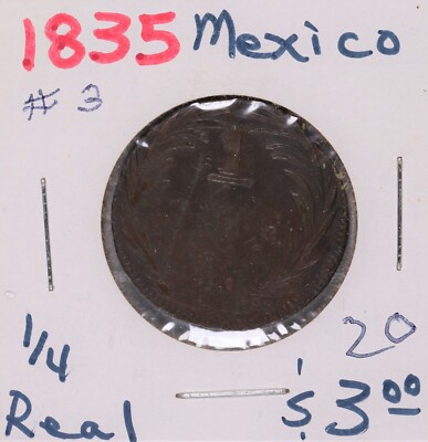 1835 Mexico 1/4 Real #3 | eBay