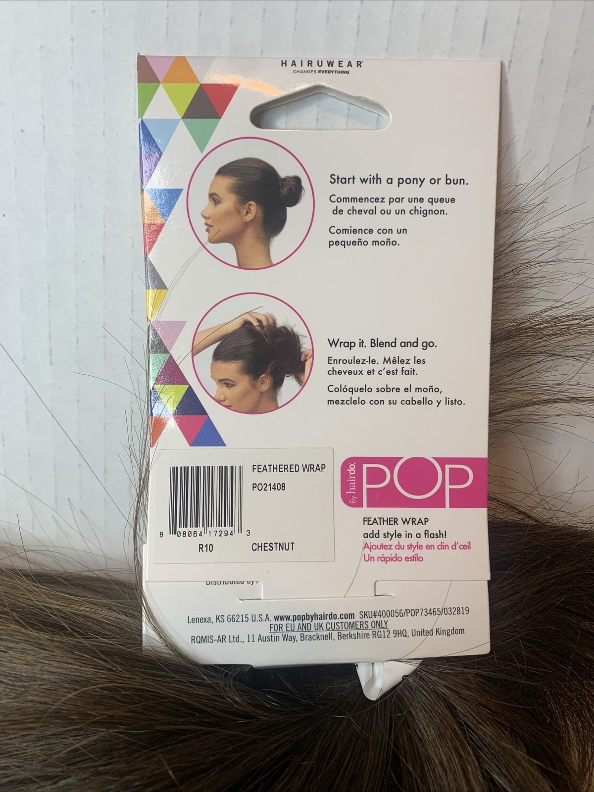 Hairdo By Pop Feathered Wrap Scrunchie Add Style In A Flash CHESNUT ...