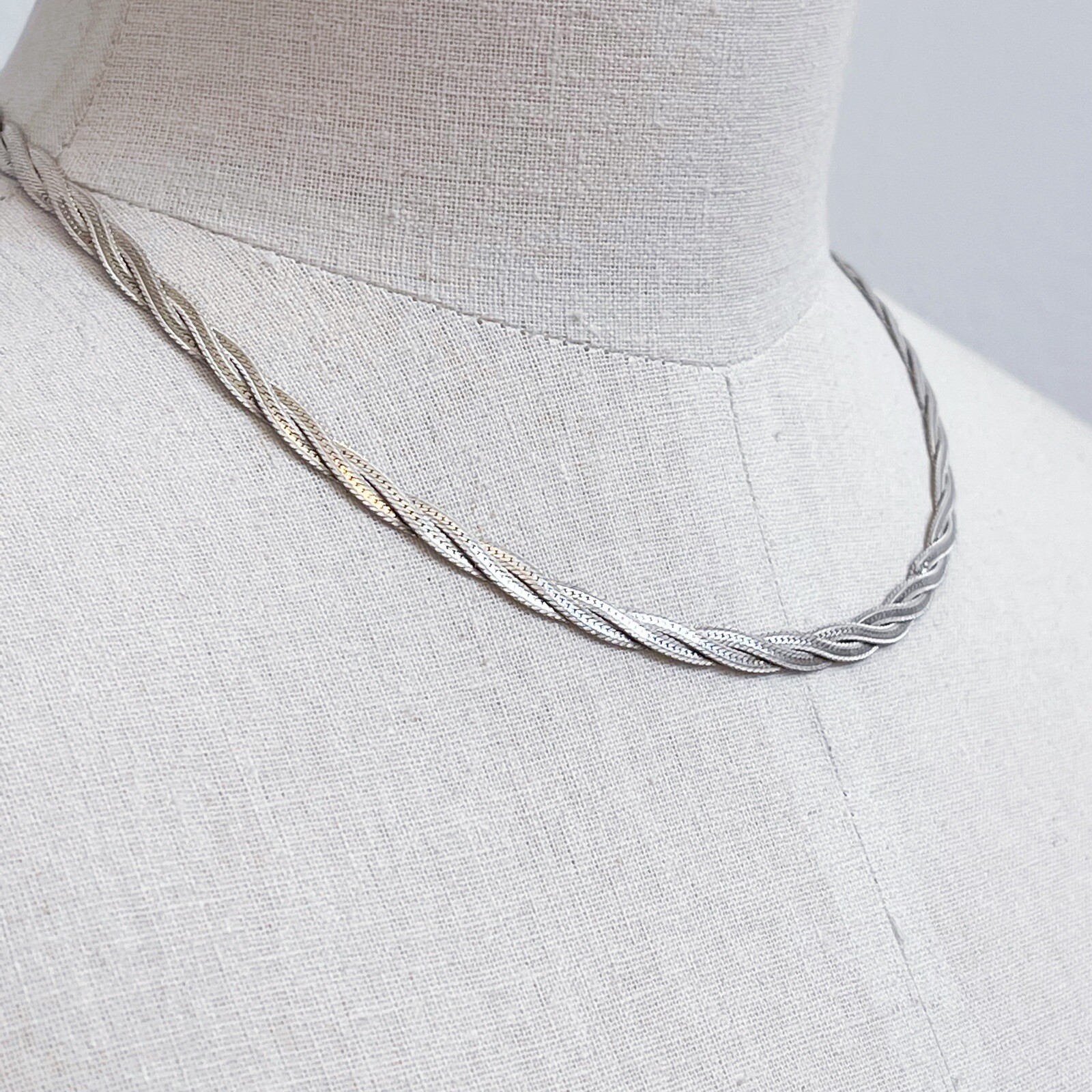 Aurafin Sterling Silver 925 Snake chain Double Braide… - Gem