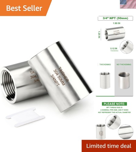 Versatile 2PCS Stainless Steel NPT Female Threaded Pipe Fittings ...