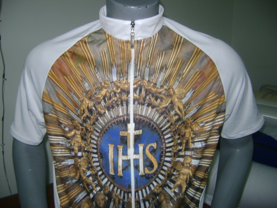 HOLY NAME JESUS BIKE JERSEY CHRISTIAN SHIRT SIZE L BIKE JERSEY BLESSED ...