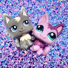 Hasbro LPS Littlest Pet Shop Persian Wolf Cats Gray Grey Pink #1411 ...