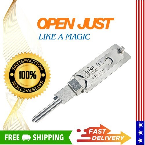 2-in-1 Stainless Steel Key Decoder SS001 PRO Lock Decoder Repair Tools ...
