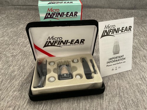 Micro Infini Ear Rechargeable Hearing Aid Device W/ Black Suede Case ...