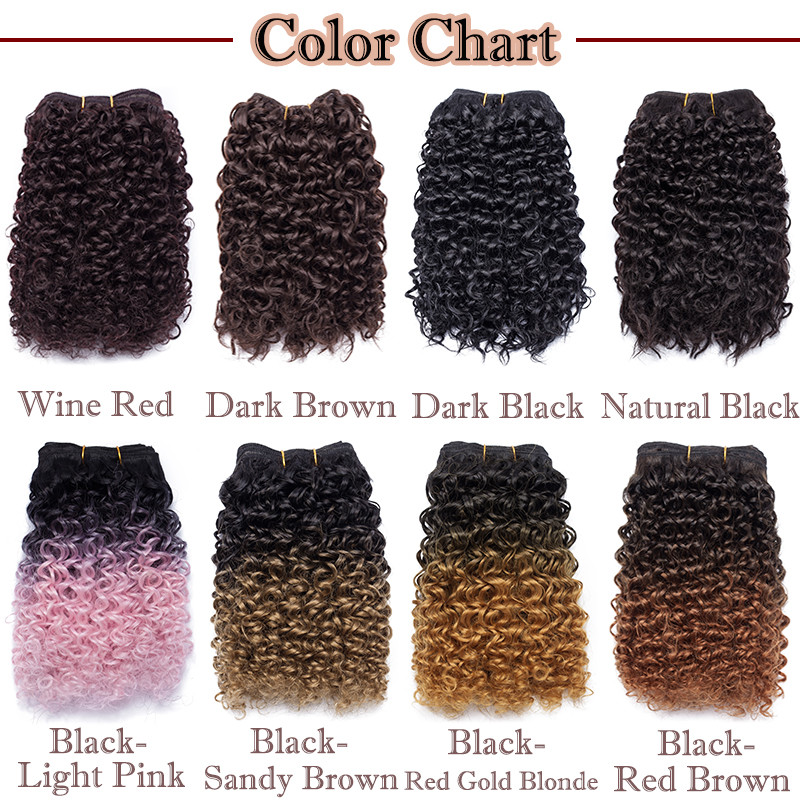 Hair Weaving Water Wave Short 8" One Pcs Synthetic Sew In Hair ...