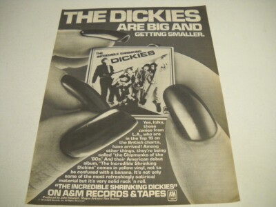 THE DICKIES Are Big And getting smaller ...INCREDIBLE 1979 Promo Poster ...