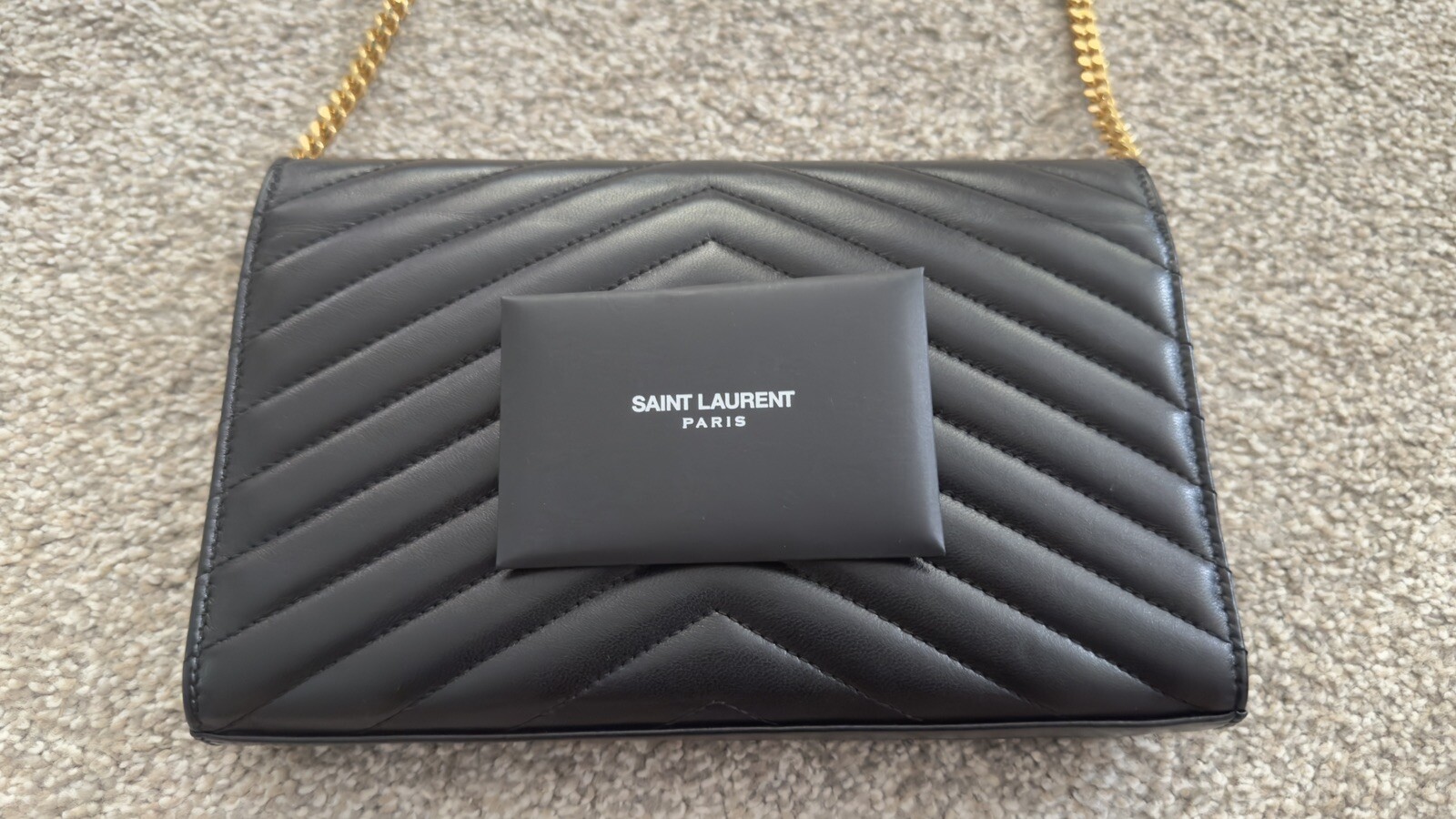YSL Lambskin Wallet On Chain | eBay