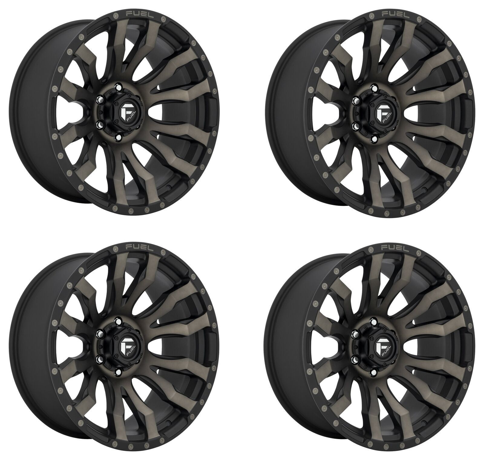 Set 4 Fuel D674 Blitz 20x9 6x5.5 Matte Black Double Tint Wheels 20 ...