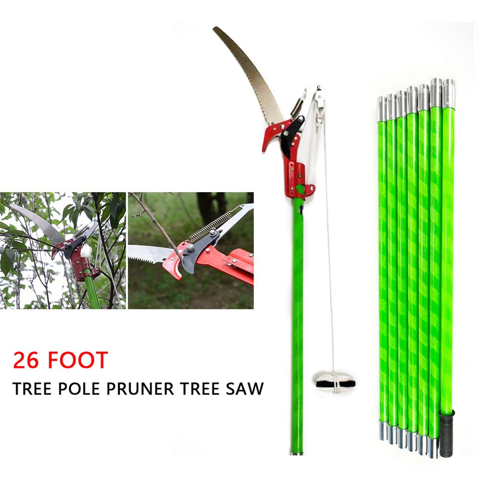 26 ft. Extendable Tree Pruner Garden Tool Pole Saw Branch Long Reach ...