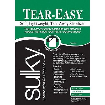 Sulky Tear-Easy Stabilizer, 20" x 1yd | eBay