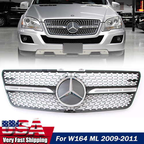 Front Upper Grille W/Star For Mercedes W164 2009-2011 ML320 ML350 ML550 ...