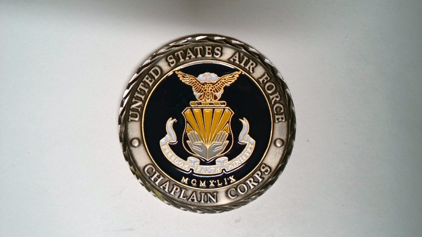 CHALLENGE COIN U.S. AIR FORCE CHAPLAIN CORPS MCCONNELL AFB 22 AIR ...
