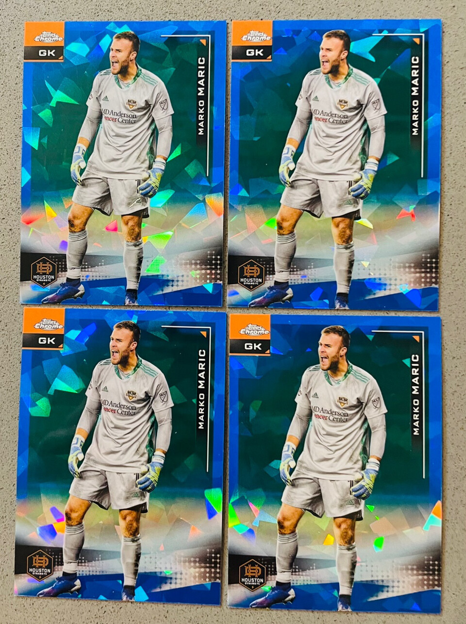 4x Lot 2021-22 Topps Chrome MLS Sapphire Soccer #93 Marko Maric Base ...