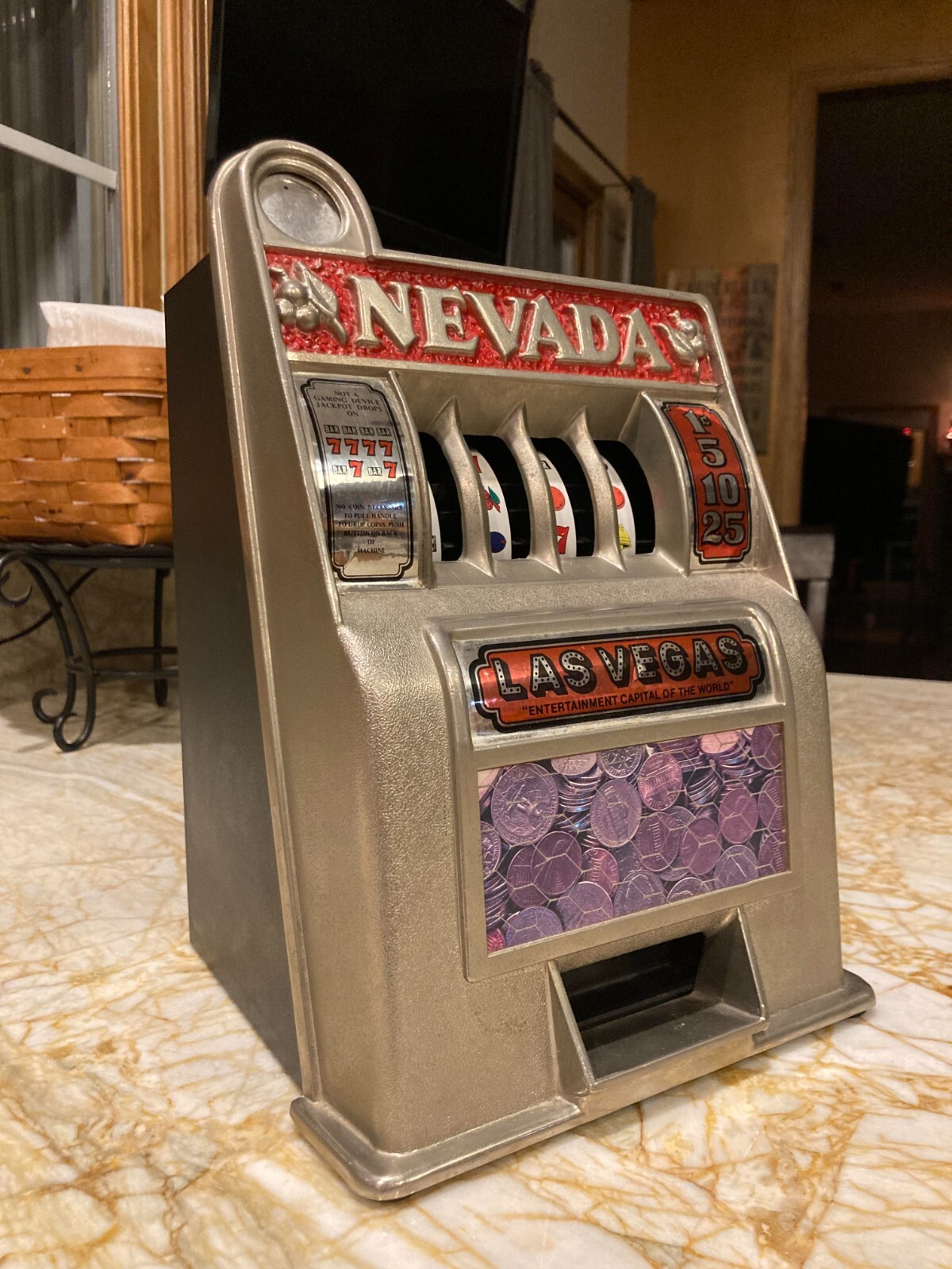 Vintage Metal Las Vegas Nevada Mini Slot Machine Toy Gambling Bank | eBay