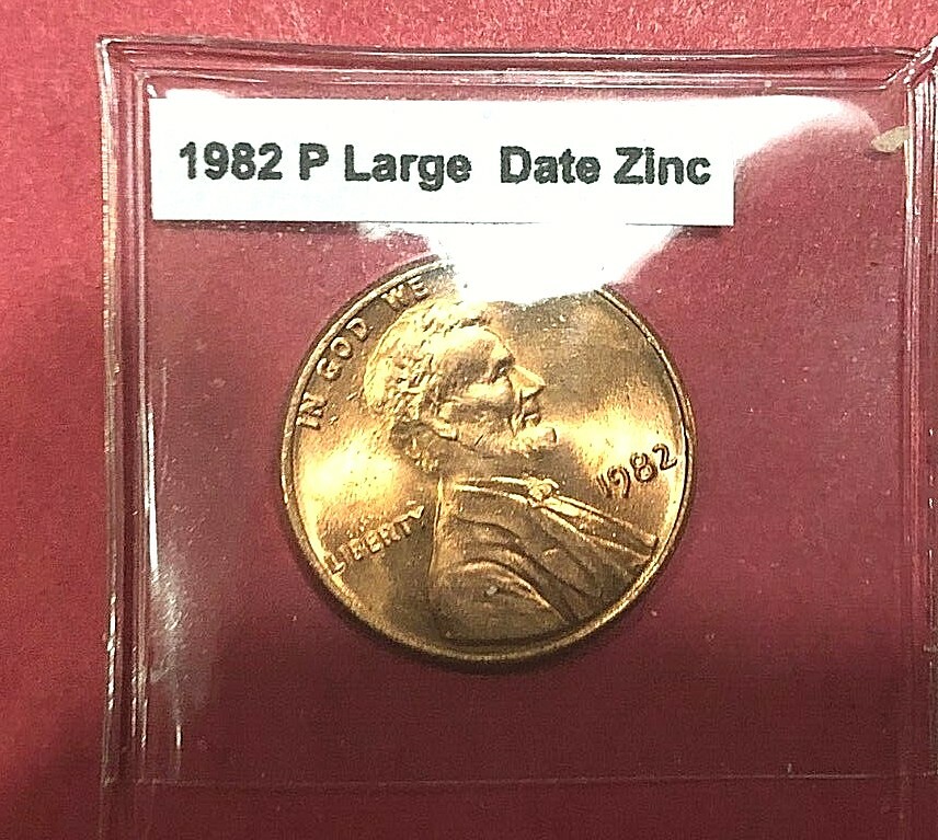 1982 P D S LINCOLN CENT 8 COIN SET COPPER/ZINC LARGE & SMALL DATES BU ...