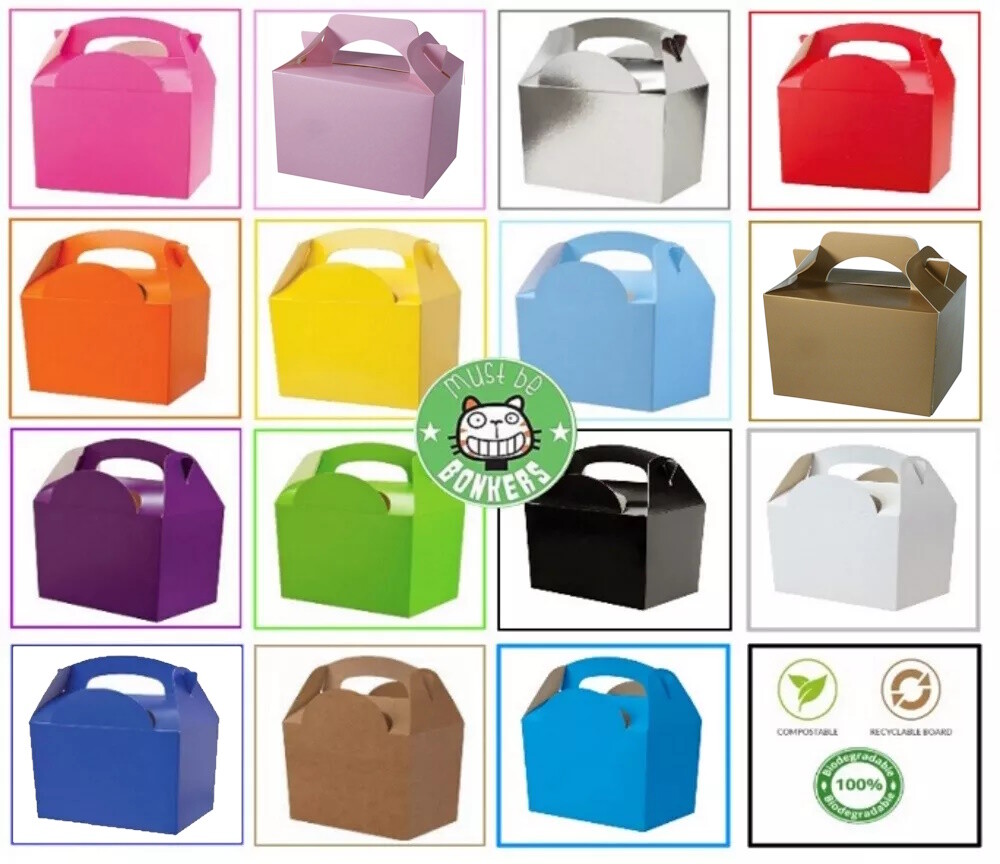 Coloured Party Boxes for Children Kids Food Loot Lunch Gift Birthday ...