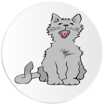 Cute Yawning Cat - 25 Pack Circle Stickers 3 Inch - Animal Kitten Pet ...