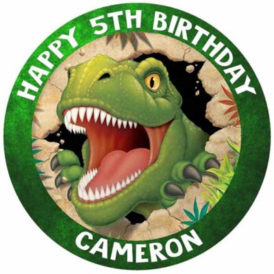 🌟 Dinosaur T-REX Edible Wafer Cake Image Cake Topper Birthday Cake ...