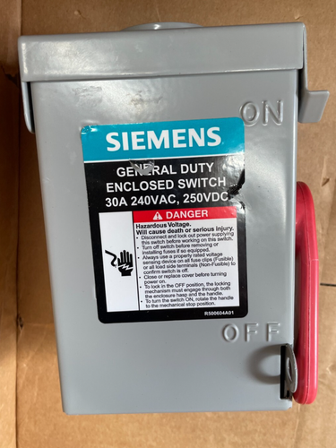 SIEMENS GNF321RA 3 POLE NON-FUSED 30A DISCONNECT NEW | eBay
