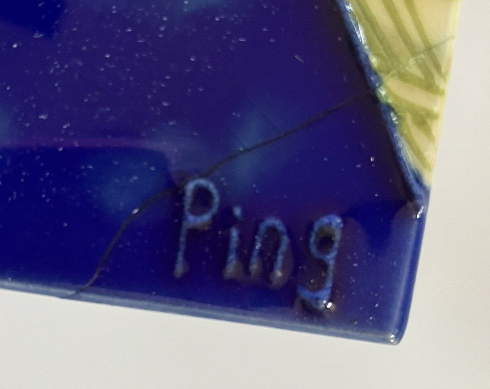 Continental Art Center Embossed Peacock PING Ceramic Art Hanging Tile 8 ...