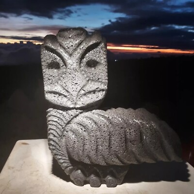 Tiki Carving Hawaiian Stone Bird Statue Original Artwork Art Sculpture ...