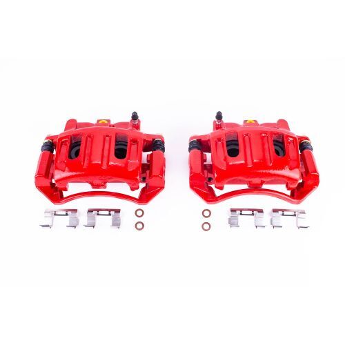 Power Stop S4862 High-Temp Red Powder Coated Calipers Pair Front | eBay