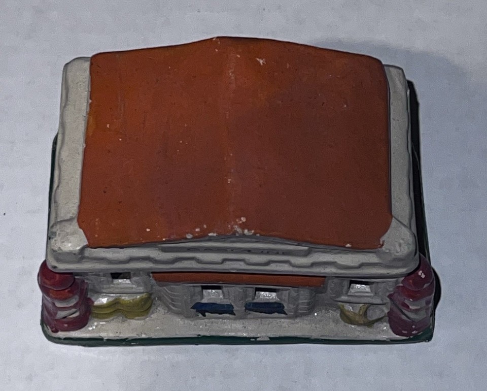 Vintage Small Japan Hand Painted Ceramic Putz GAS STATION for Villages ...