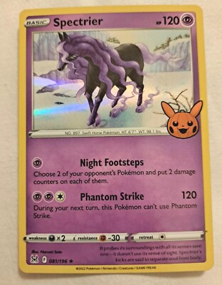 Spectrier 081/196 Rare Holo BOOster Trick Or Trade 2023 Pokemon Trading ...