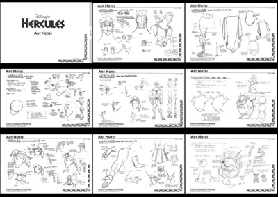 A01 Disney Hercules (1997) model sheets character guide +250 BW mds | eBay