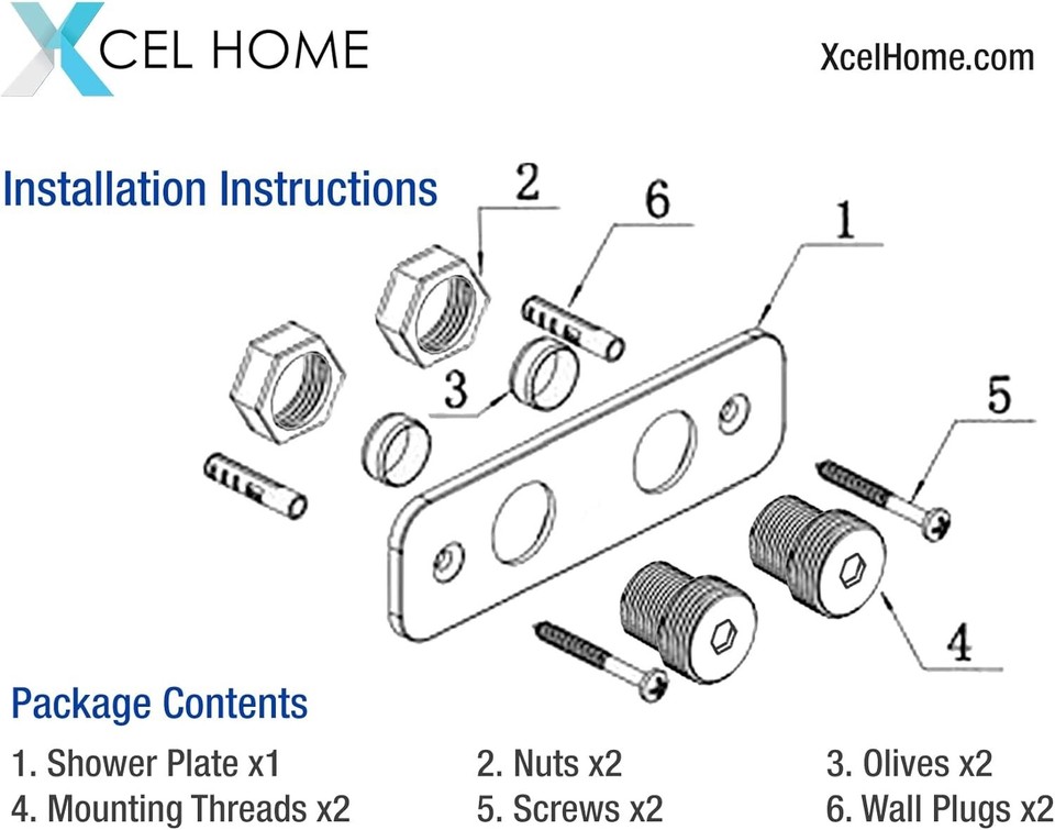 Black Thermostatic Douche Fixing Bracket Back Plate - Wall Mounted ...