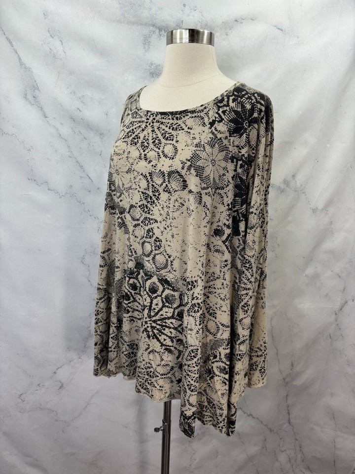Peruvian Connection Tunic Blouse Shirt L Asymmetrical Dollie Artsy ...