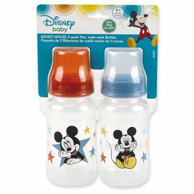 Disney Baby Mickey Mouse 2-Pack Wide Neck Bottles | eBay