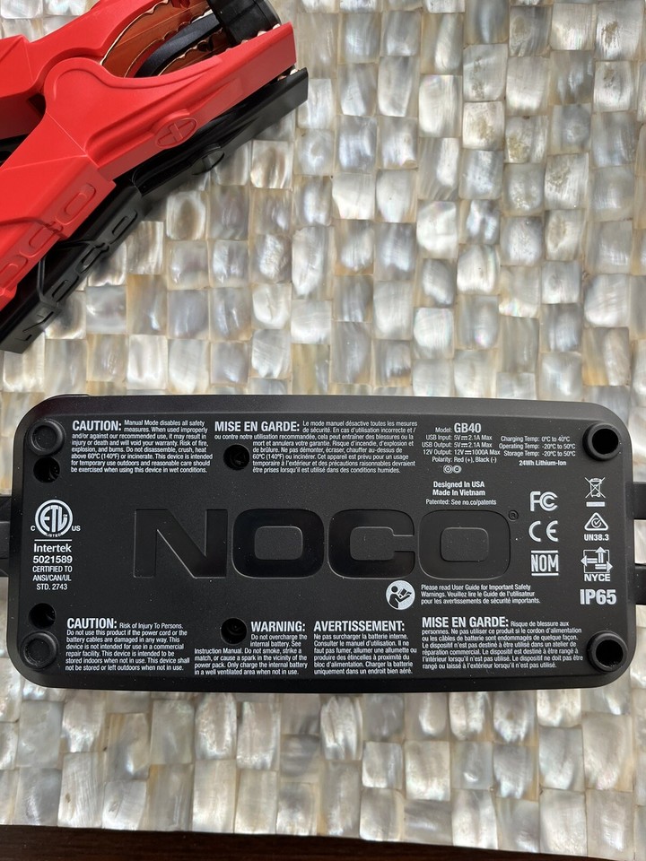 NOCO Boost Plus GB40 1000A 12V UltraSafe Portable Lithium Battery Jump ...