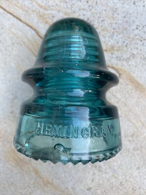 Vintage- Hemingray No 19- Blue/green Glass Insulator -Made in USA ...