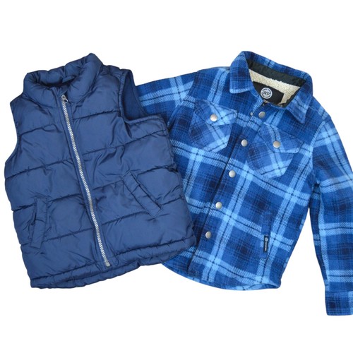 Boys Weatherproo Sherpa Lined Shacket & Old Navy Puffer Vest Size 4/5 ...