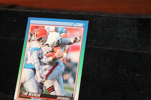 Tim Manoa Cleveland Browns Signed Football Card Autographed Auto | eBay
