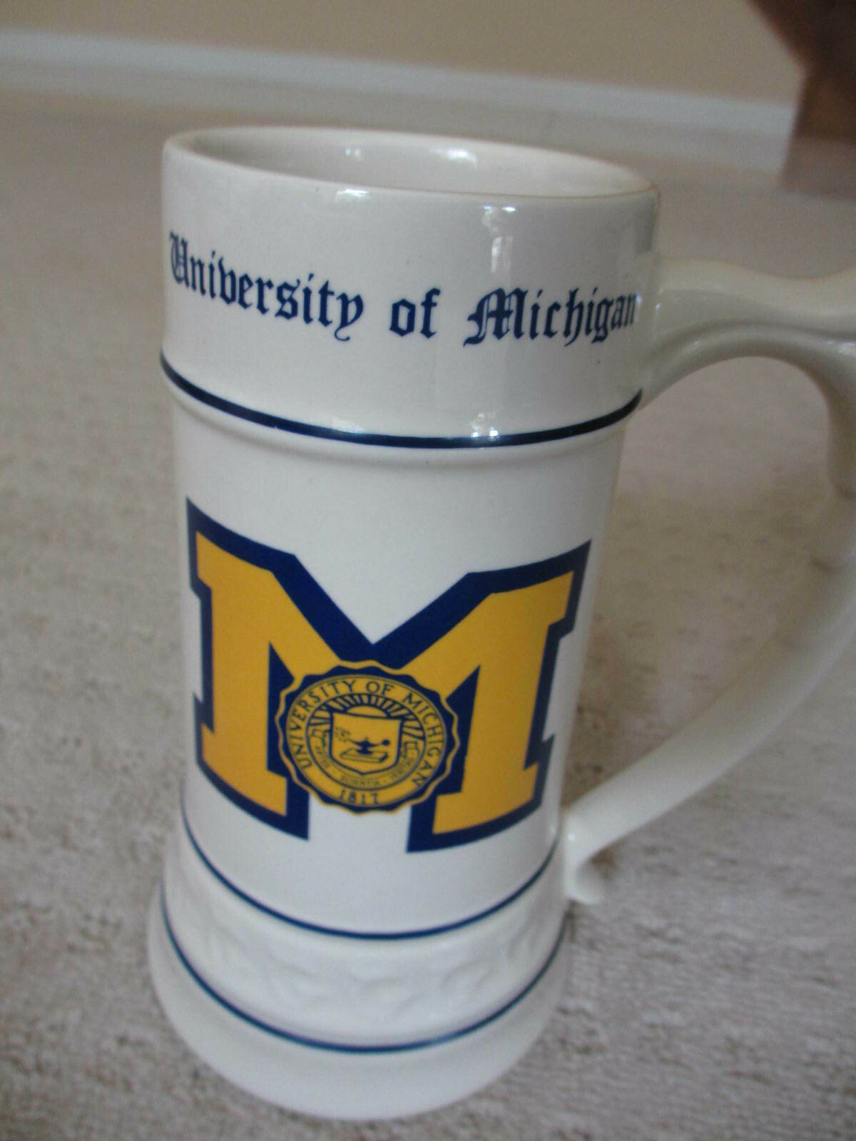 Large University of Michigan Ceramic Stein 8" Tall | eBay