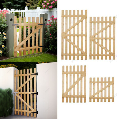 Wooden Garden Gate Rounded Picket Fence Pedestrian Gates Pinewood Door ...