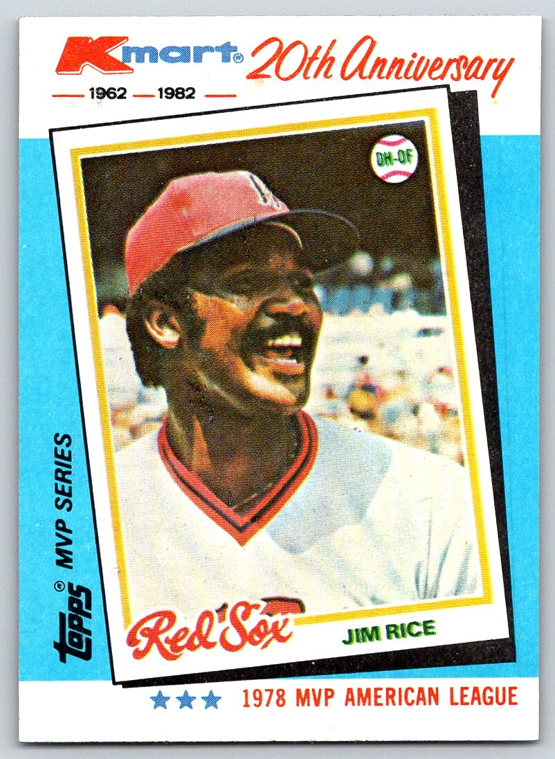 1982 Topps Kmart 20th Anniversary JIM RICE #33 Red Sox 1978 MVP - FREE ...