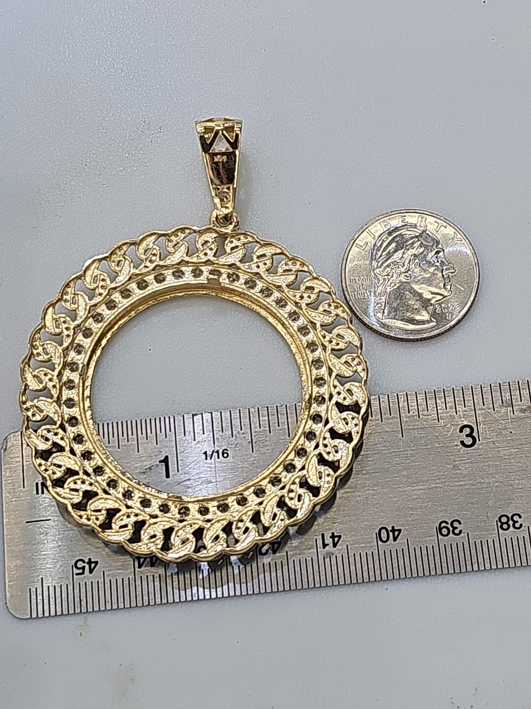 14k solid gold 50 pesos centenario Coin Bezel Frame pendant Heavy | eBay
