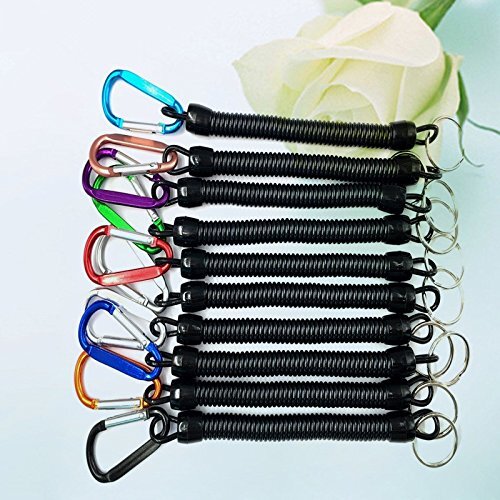 Coil Springs Keychain Cellphone Snap Hook Holder Retractable Coil Cord ...