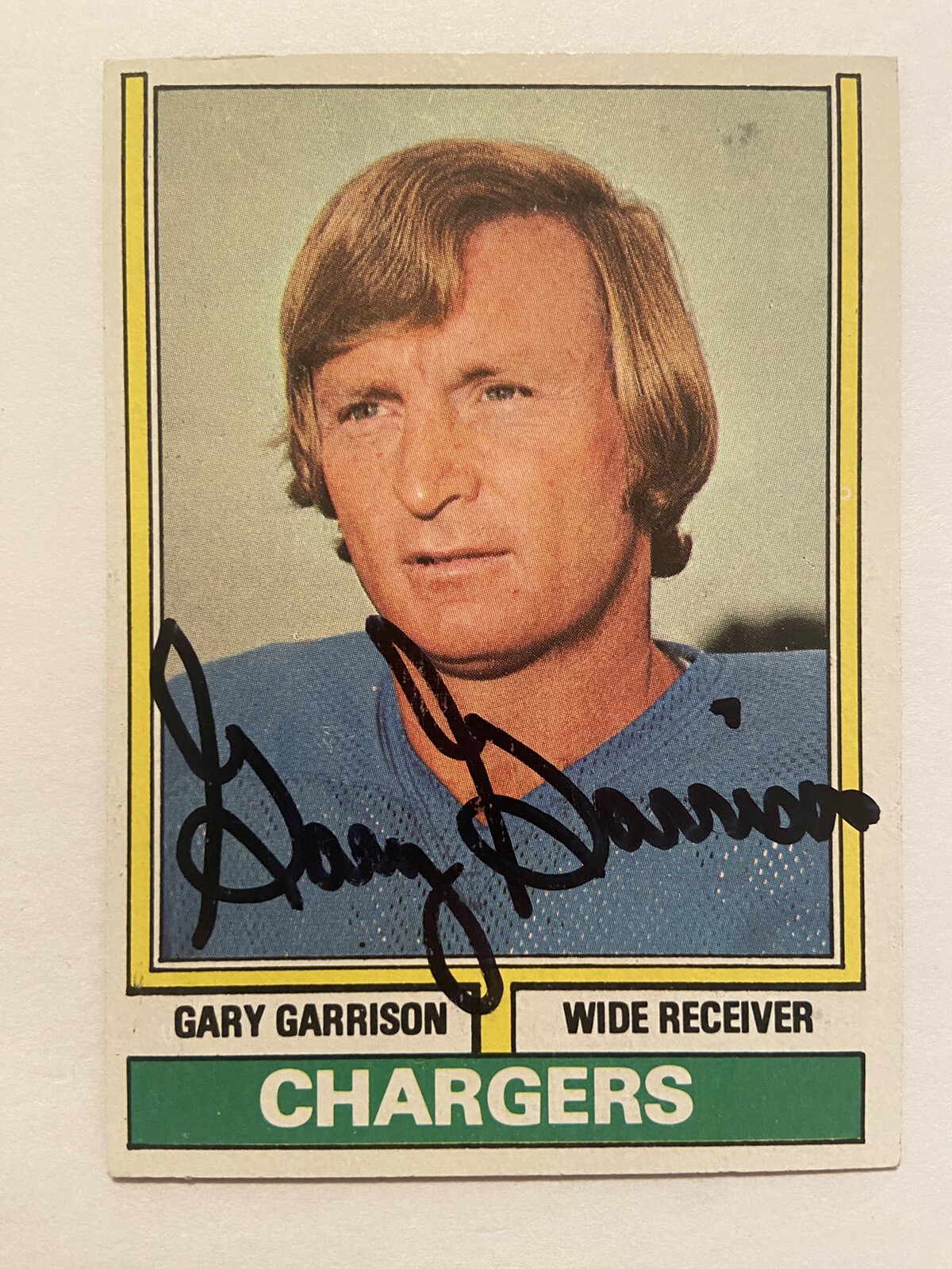 GARY GARRISON Signed 1974 Topps #101 SD Chargers San Diego State ...