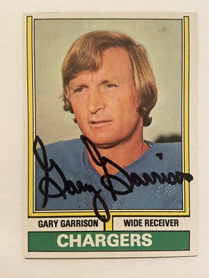 GARY GARRISON Signed 1974 Topps #101 SD Chargers San Diego State ...