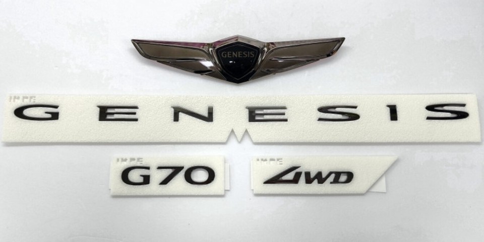 Hood Trank Wing Logo Letter Dark Chrome Black Emblem For 2022~2024 ...