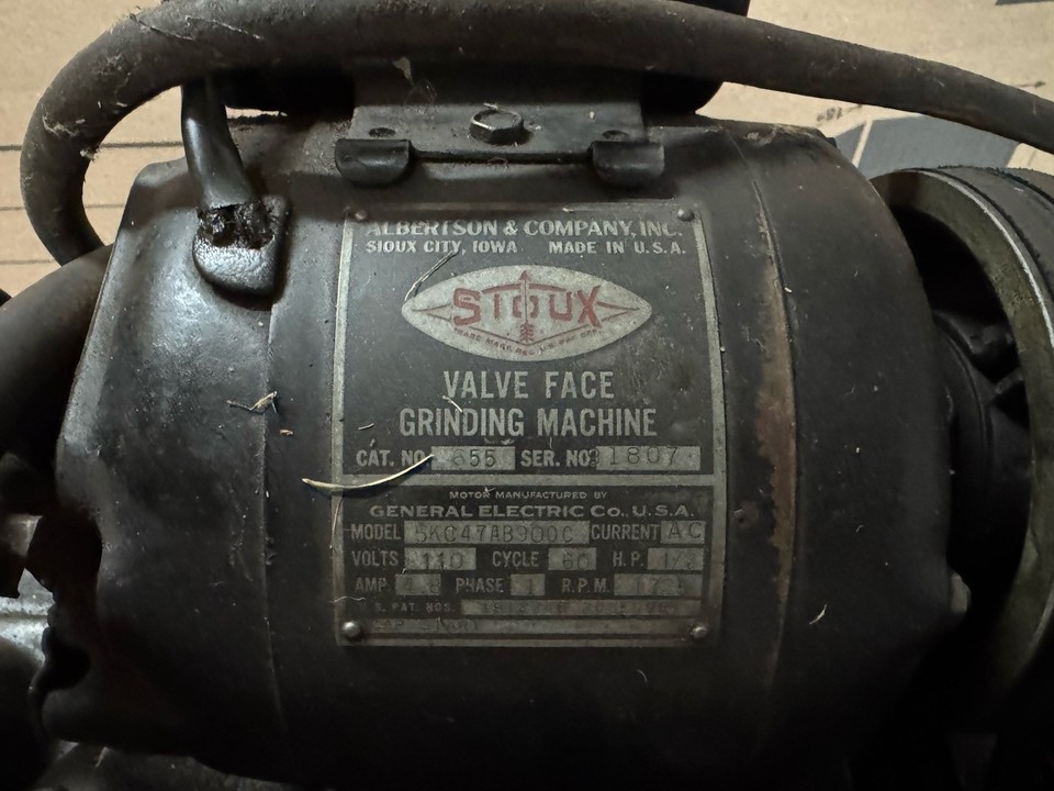 Nice Sioux 655 Valve Face Grinding Machine 655- FASTENAL SHIPPING OR ...