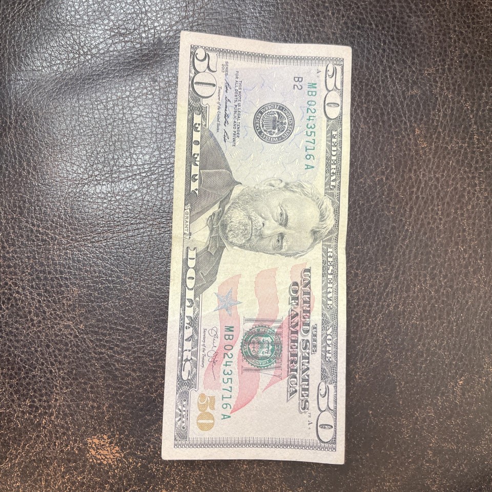(50 dollar bill) Fancy Serial Number, Scattered/broken ladder | eBay